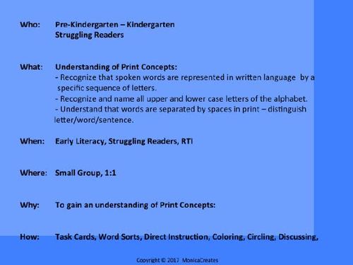 Concepts of Print Activities Early Literacy by MonicaCreates | TPT