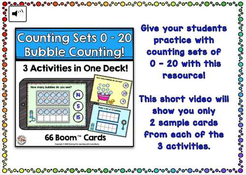 Counting Sets To 20 With Bubbles - Boom™ Cards | TPT
