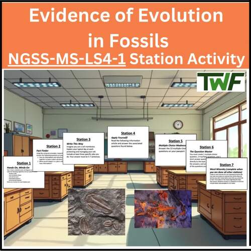 Evidence of Evolution in Fossils - Station Activity - NGSS-MS-LS4-1