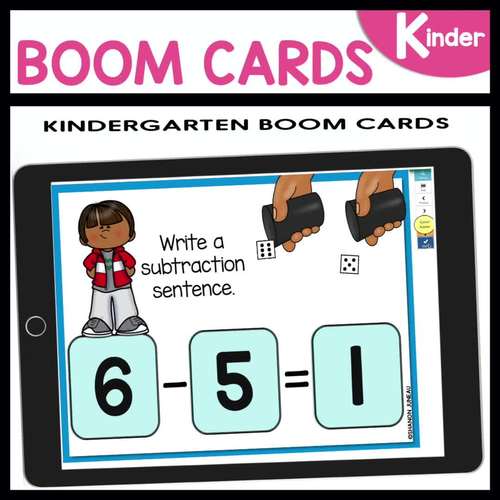 Subtraction within 6 Boom Cards | Digital Task Cards | TPT