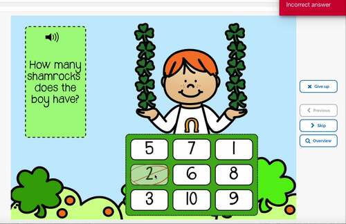 Shamrock Counting Boom Cards Digital Tasks kindergarten march centers ...