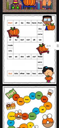Fall Roll and Spell Sight Word Game Boards by Those Busy Kinders