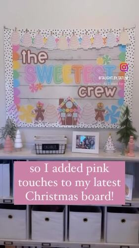Christmas Bulletin Board | Sweetest Crew Theme - Red by Taught By Tatum