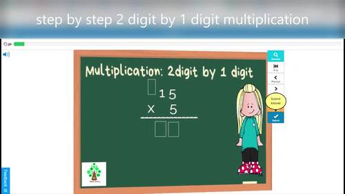 Step by step 2 digit by 1 digit multiplication by SG Math Guru | TPT