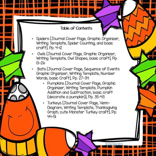 Fall Graphic Organizers and Activities for K-1 by Star Kids | TpT