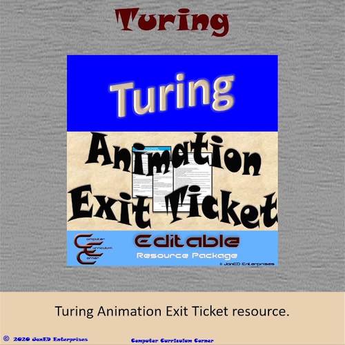 Turing Animation Coding Project Editable Resource Package By Computer