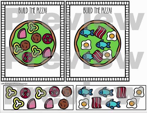 Pizza Picture Matching Sensory Bin Activity for Preschool and Pre-K