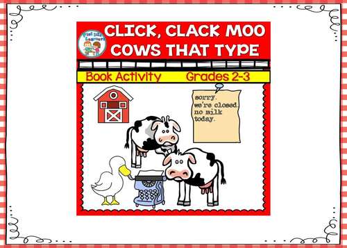 Click Clack Moo Cows That Type Book Study Unit & Lesson Plans for ...