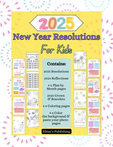 2025 New Year Resolutions Kit for Kids by Ebisus Publishing | TPT