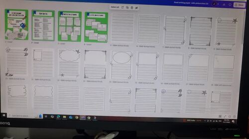 Lined writing paper with picture box dotted thirds template Prep to ...