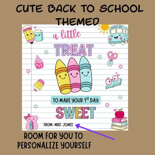 Back to School Gift Tags From Teacher To Student Pastel Retro Groovy ...