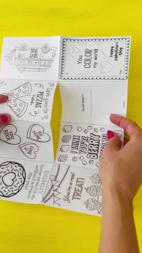 Mini foldable Valentines coloring book valentine by KT Creates by Katie ...