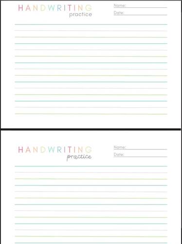 Primary Paper, Handwriting Practice Sheets, Lined Writing Paper, Horizontal