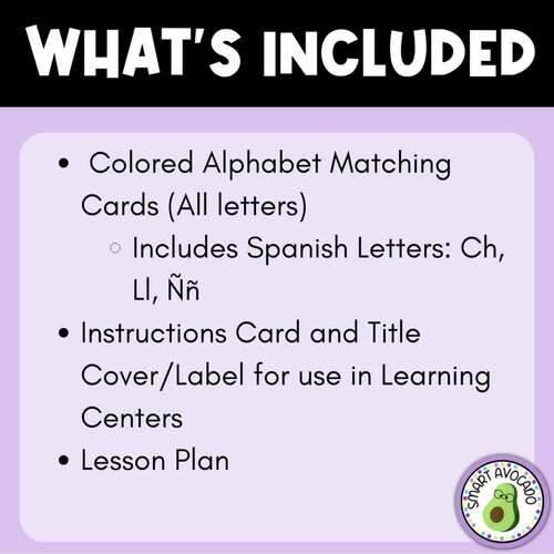Alphabet Letters Matching Game Cards, English/ Spanish Winter Themed ...