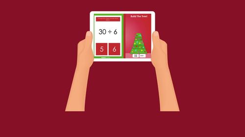 3rd Grade Division Fluency Christmas Game 3.OA.2, 3.OA.4, 3.OA.7