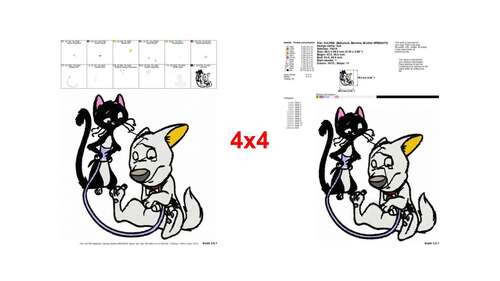 Sad Bolt Dog and Sassy Mittens Cat Cartoon Embroidery Designs - Instant ...
