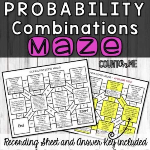 No Prep Probability Combinations Maze by Thriving Teacher Inc | TPT