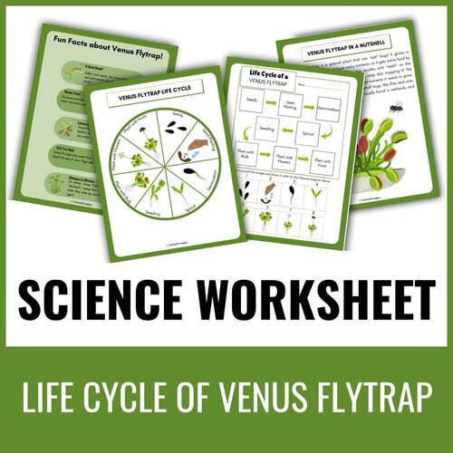 Life Cycle of a Venus Flytrap Worksheet- Plant Science Unit Study With ...