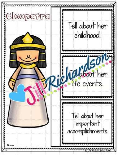 Biography Template Cleopatra Writing Women's History Month ESL Social ...
