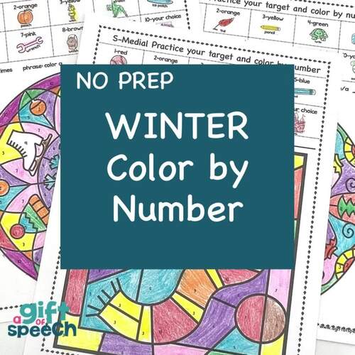Winter NO PREP Color by Number Articulation Activity for Later ...