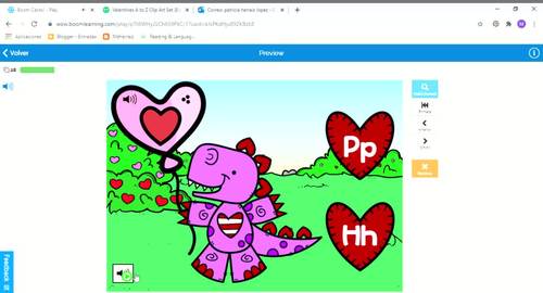 BOOM CARDS Valentine's Day: Beginning sounds and letters- Distance Learning