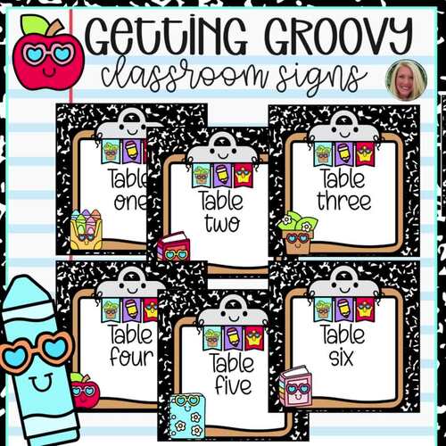 Classic Classroom Table Group and Team Number Signs | Editable in CANVA