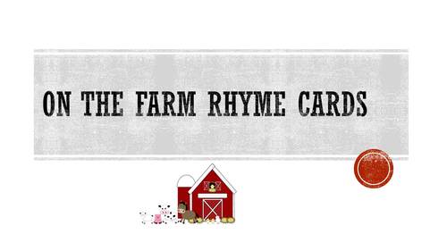 On the Farm Rhyme Cards by A Very Special Educator | TpT