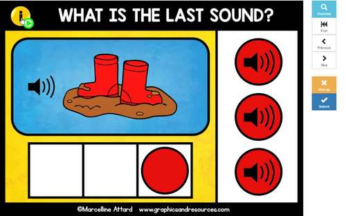 BOOM CARDS ENDING SOUND PHONEMIC AWARENESS ACTIVITY JUNE DIGITAL GAME
