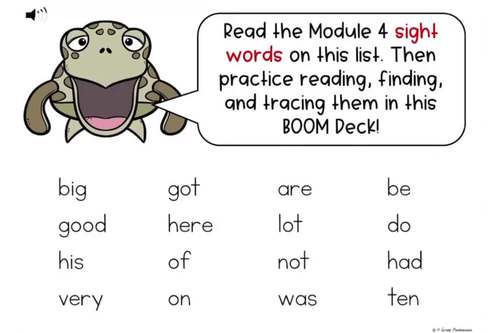 BOOM CARDS™ HMH Into Learning Kindergarten Module 4 Sight Words Ocean Theme