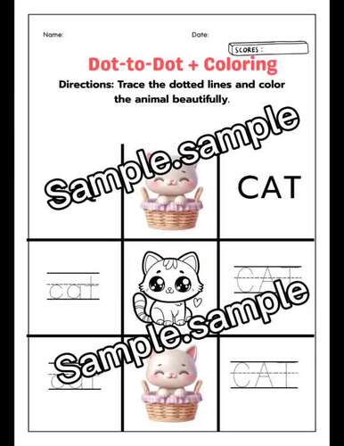 CVC Animals:VocabularyWord match,Tracing,Writing,Counting,Reading ...