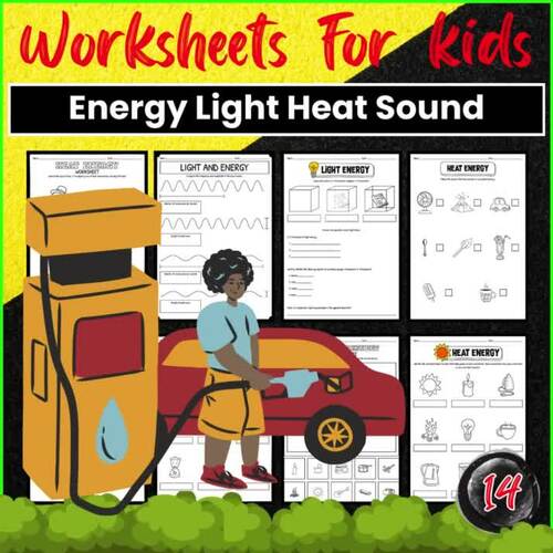 Energy Light Heat Sound Worksheets by Lib Anatomy school | TPT