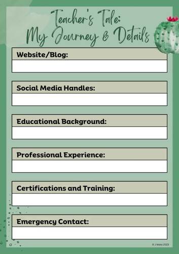 Printable Teacher Planner Template Pack - Back To School Cactus Themed