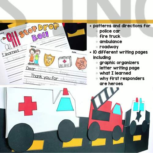 Patriot Day | First Responders Craft & Writing Activity | Community Helpers