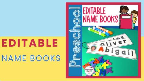 EDITABLE Name Book - A Preschool Name Recognition Activity by Preschool SOS