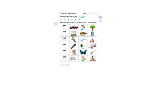 CVC Words - ET Word Family - Printable, Easel, Audio by Rebecca's ...