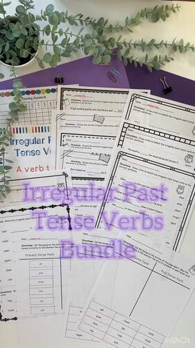 Irregular Past Tense Verbs Bundle, Worksheets, L 2.1d by BXC Creations