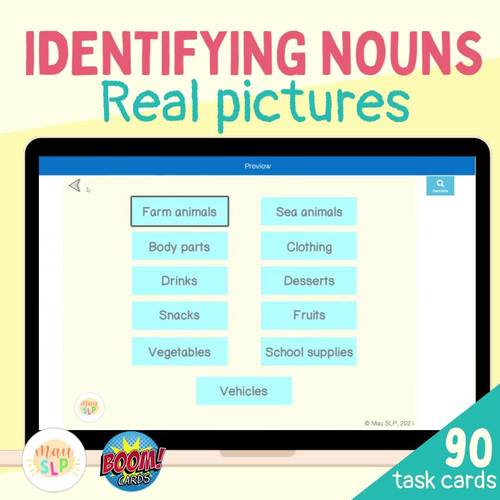Receptive Vocabulary - Identifying Common Nouns (Real Pictures) Speech ...