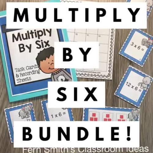 3rd Grade Math Multiply With 6 Color By Number and Task Card Bundle