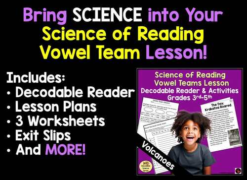 Science of Reading | Vowel Teams Lesson | Decodable Reader & Activities ...