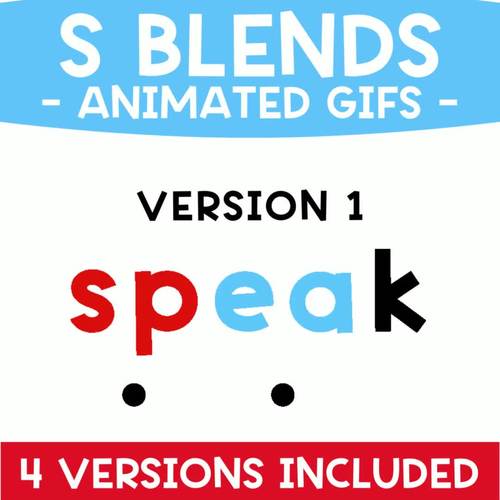 S Blends Words Animated GIFS by Teacher Cloud | TPT