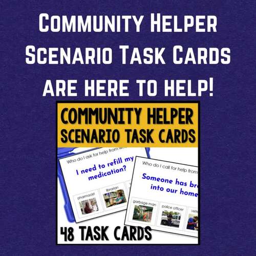 Community Helpers Scenario Task Cards Set for Special Education Speech