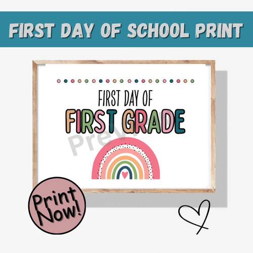 First Day of Second | Boho Rainbow Sign | Photo Prop 1st Day of School ...