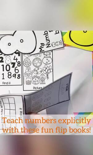 Number recognition activities 1 - 20 Flip books by Lauren's lil Learners
