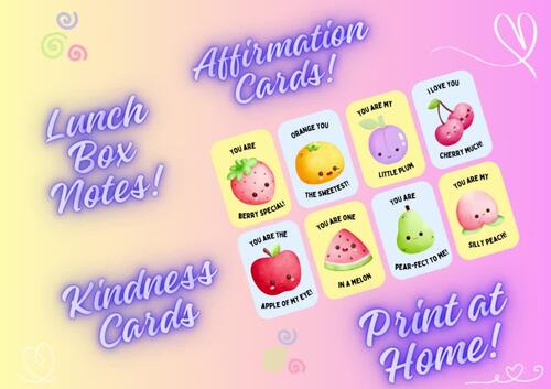 Inspirational Kids Lunch Box Notes | Kindness Cards | Kids Affirmation ...
