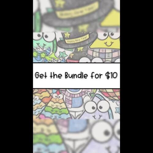 New Years Math Craft Bundle | Triple-Digit Addition & Subtraction