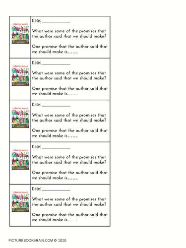 I Promise by Lebron James Lesson Plan and Activities by Picture Book Brain