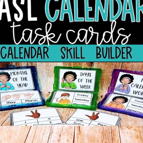 ASL Calendar Task Cards by Mrs Burgen's Sign Me Up | TPT
