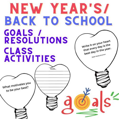 Resolutions, Goal Setting Activities, Crafts - New Year's, Back to School