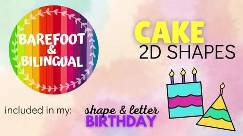 Cake 2D Shape Clipart | Birthday Cake Clipart | TPT