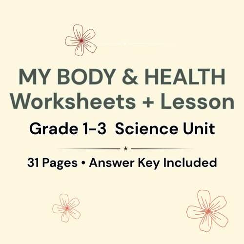 Body & Health Worksheets with Lesson Plan | Human Body & Healthy Habits ...